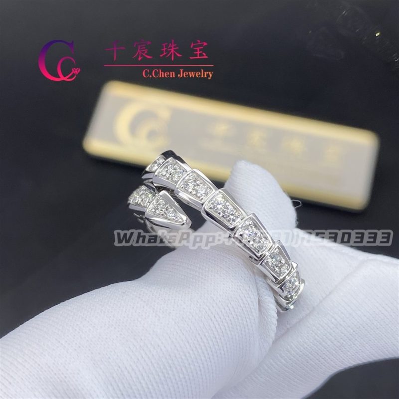 Bvlgari Serpenti White Gold Ring Set with Pavé Diamonds 354707 – C Chen ...