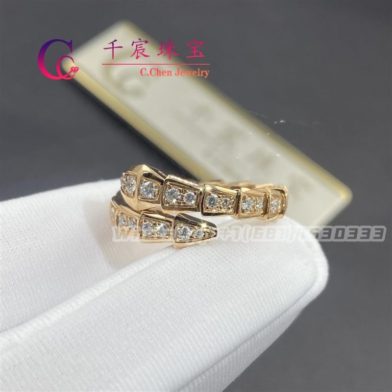 Bvlgari Serpenti Rose Gold Ring Set with Pavé Diamonds 355974 – C Chen ...