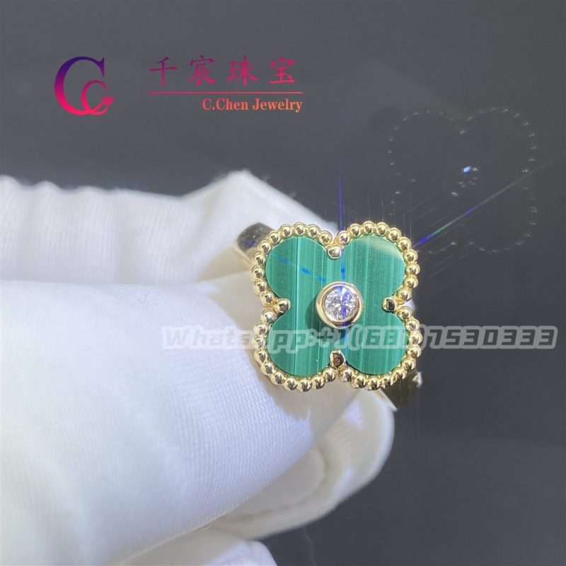 Van Cleef & Arpels Vintage Alhambra Ring Yellow Gold Malachite ...
