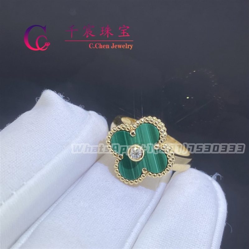 Van Cleef & Arpels Vintage Alhambra Ring Yellow Gold Malachite ...