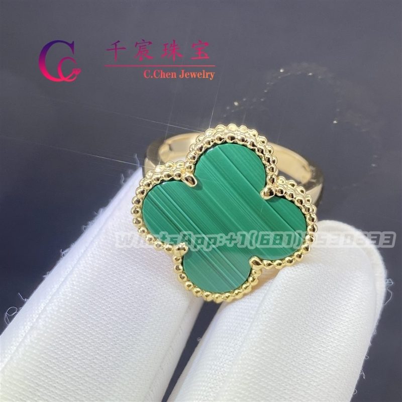 Van Cleef & Arpels Magic Alhambra Ring Yellow Gold Malachite VCARO3AV00 ...
