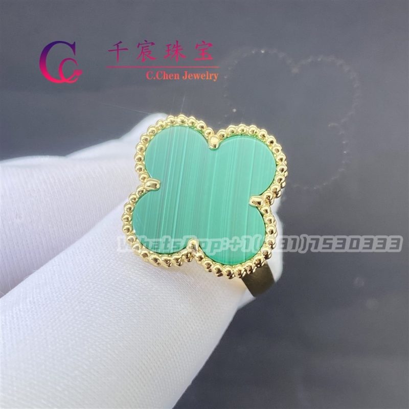 Van Cleef & Arpels Magic Alhambra Ring Yellow Gold Malachite VCARO3AV00 ...