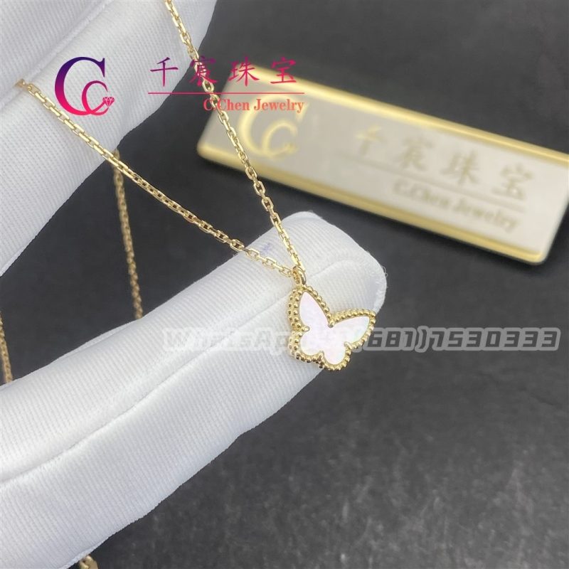 Van Cleef & Arpels Sweet Alhambra Butterfly Pendant Mother-of-pearl ...