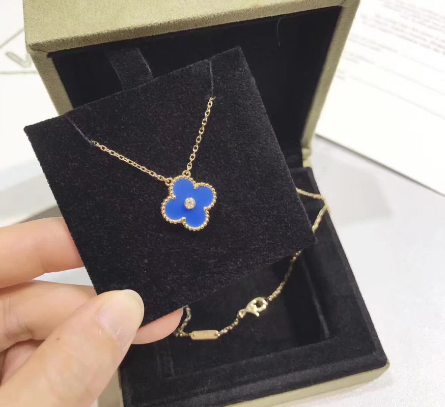 Van Cleef & Arpels Vintage Alhambra Pendant Celestial Blue Sèvres ...