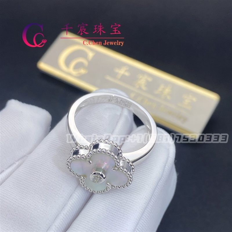 Van Cleef & Arpels Vintage Alhambra Ring white gold mother-of-pearl ...