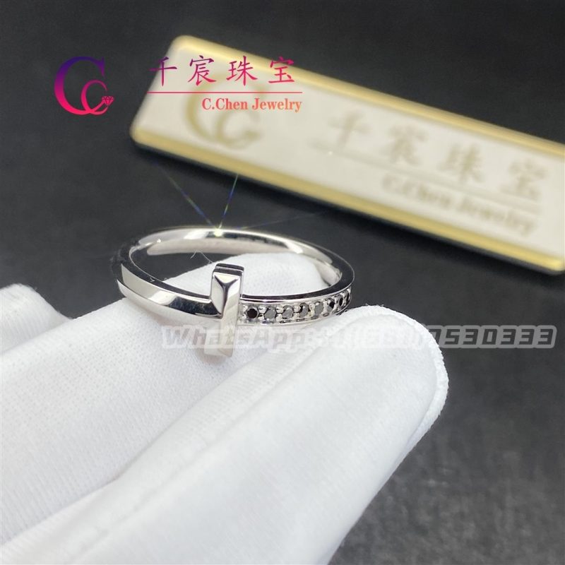 Tiffany T T1 Ring White Gold With Black Diamonds – C Chen Jewelry