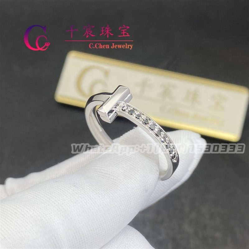 Tiffany T T1 Ring White Gold With Black Diamonds – C Chen Jewelry
