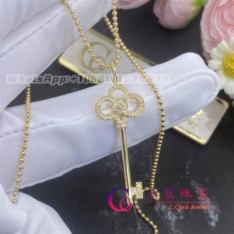 Tiffany Keys Crown Key in Yellow Gold with Diamonds – C Chen Jewelry