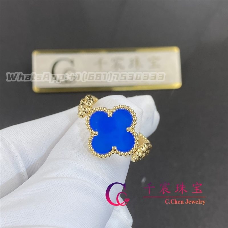 Van Cleef & Arpels Vintage Alhambra reversible ring 18K yellow gold ...