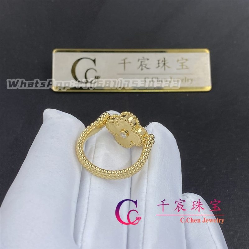 Van Cleef & Arpels Vintage Alhambra reversible ring 18K yellow gold ...